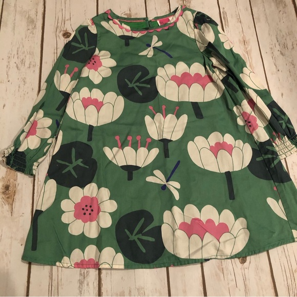 Mini Boden | Dresses | Mini Boden Green Floral Dress | Poshmark